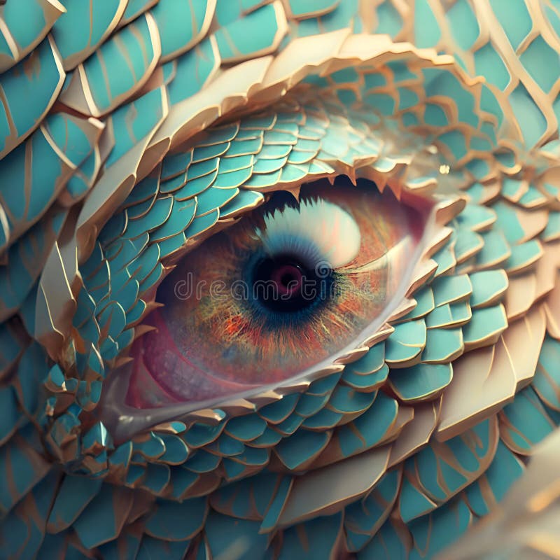 Beautiful Eye of Turquoise Dragon with Detailed Beautiful Iris . Macro ...