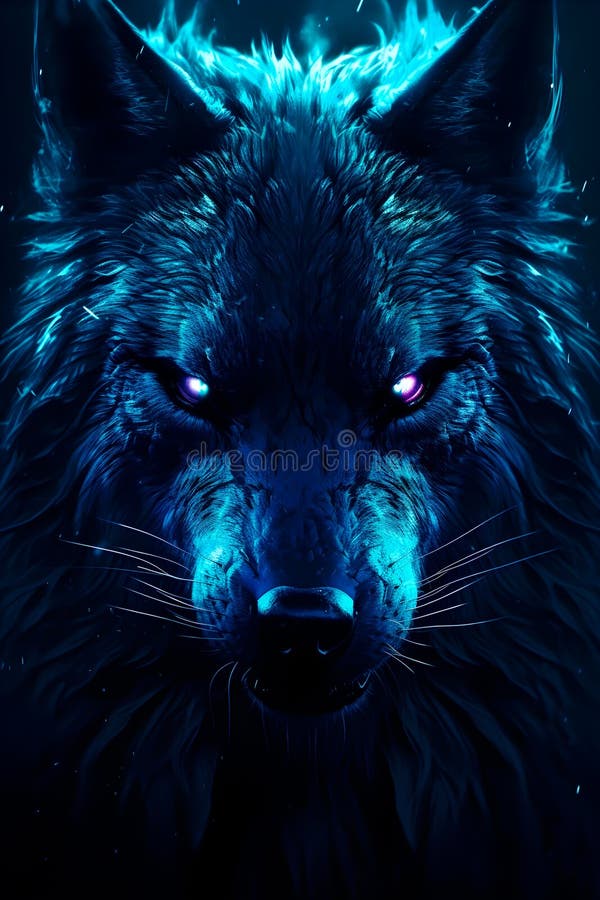 Magic Wolf - Front View - AI Generated Stock Illustration ...