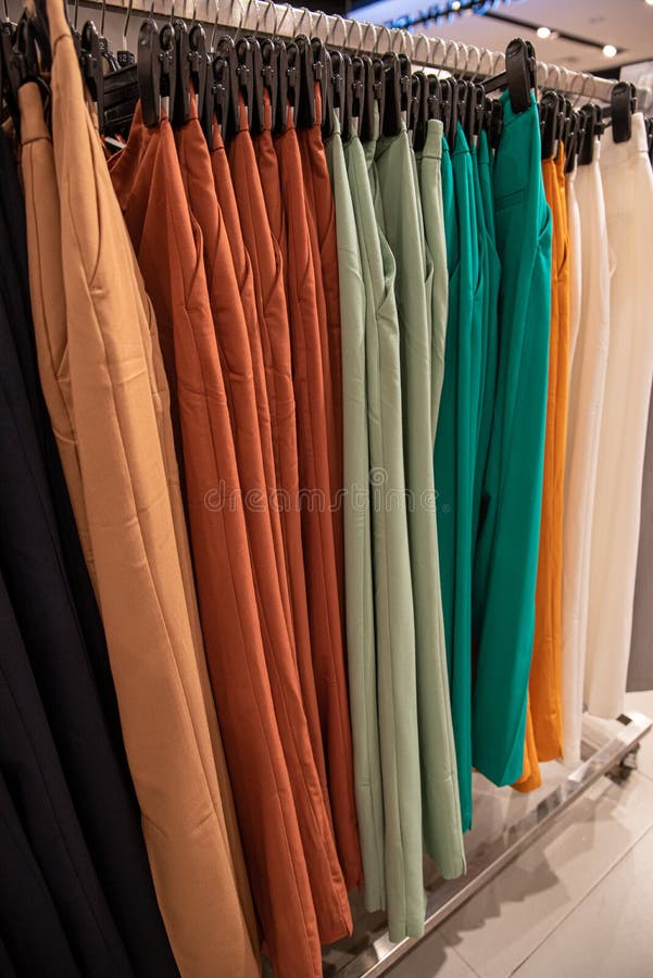 Beautiful Fabric Colors on a Clothes Rack Stock Image - Image of ...