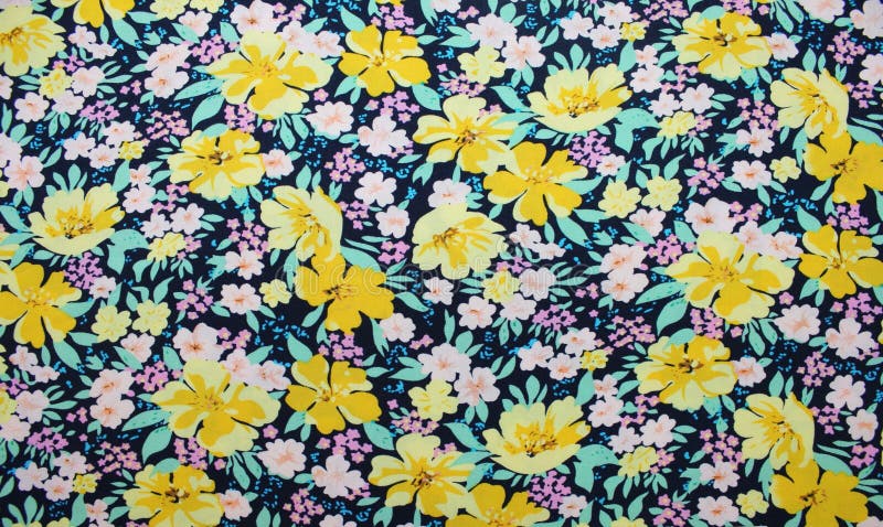 Beautiful Fabric with Floral Patterns Stock Image - Image of paper ...