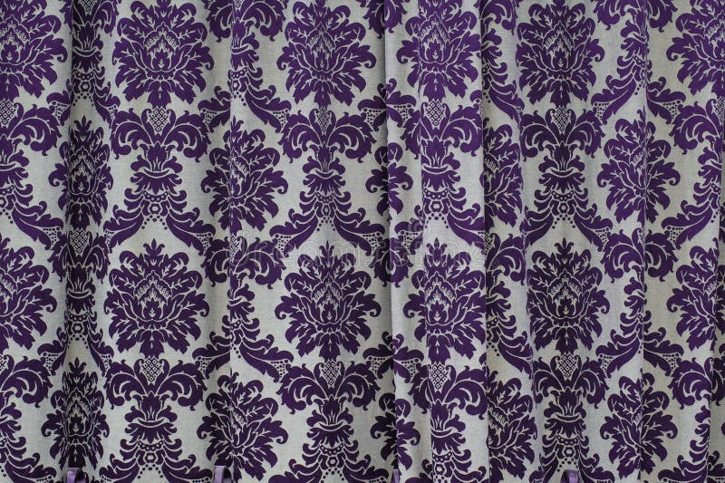 Beautiful Fabric Texture Curtains with Vintage Pattern Stock Image ...