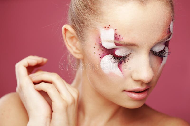 Beautiful face stock image. Image of hands, portrait - 16869449