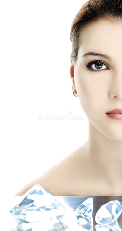 Beautiful Face with Crystals Stock Image - Image of vertical, pure ...