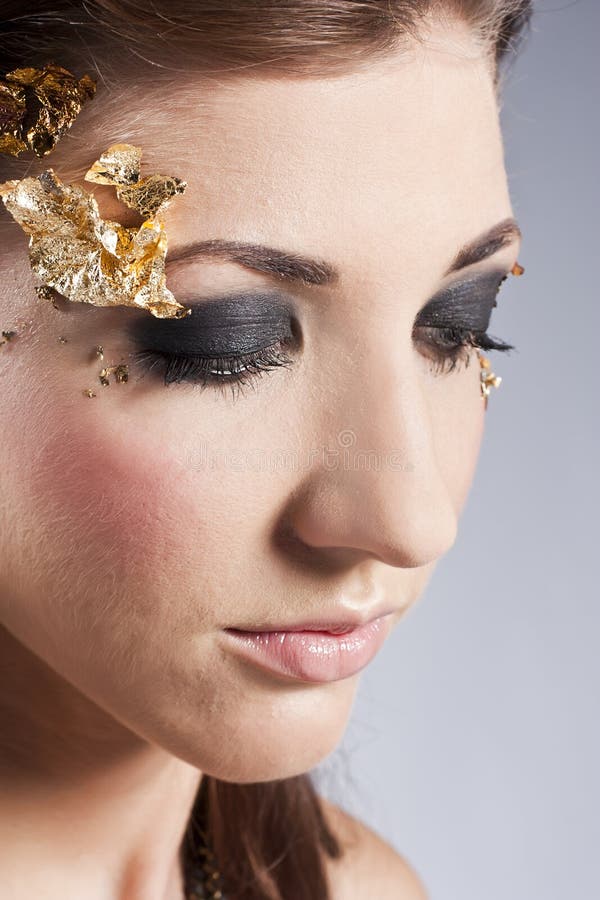 Beautiful Face. Perfect Makeup Stock Image - Image of brown, long: 24240369