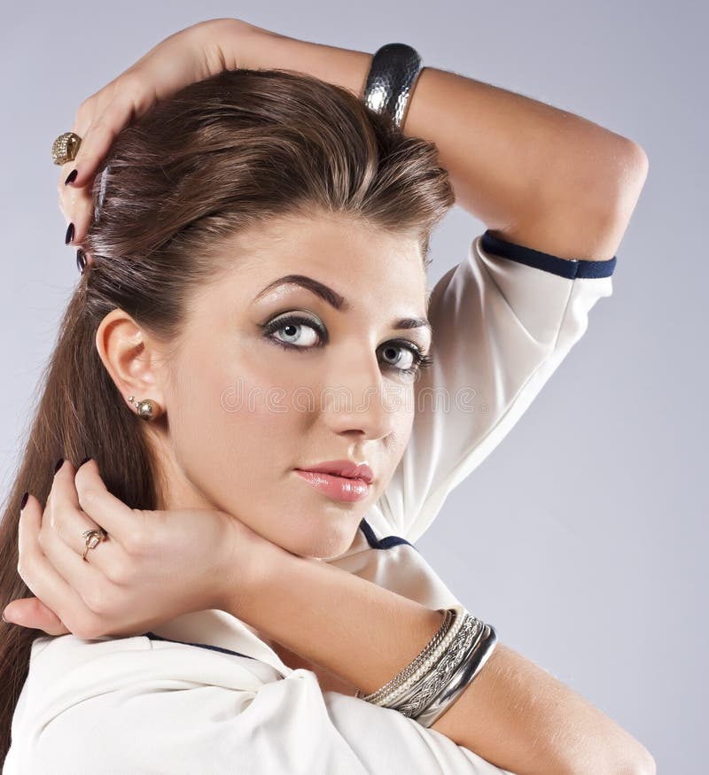 Beautiful Face.Perfect Makeup Stock Photo - Image of isolated, fashion ...