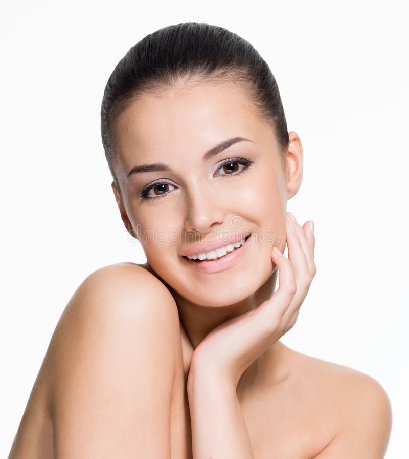 Beautiful Face of Smiling Woman Stock Image - Image of sensuality ...