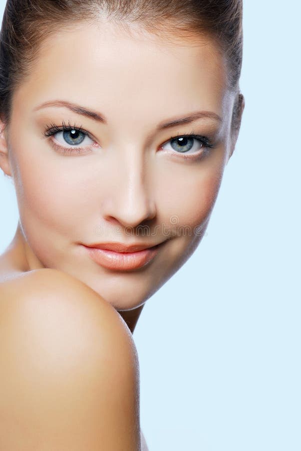 Beautiful Face of Wellness Woman Stock Photo - Image of portrait ...