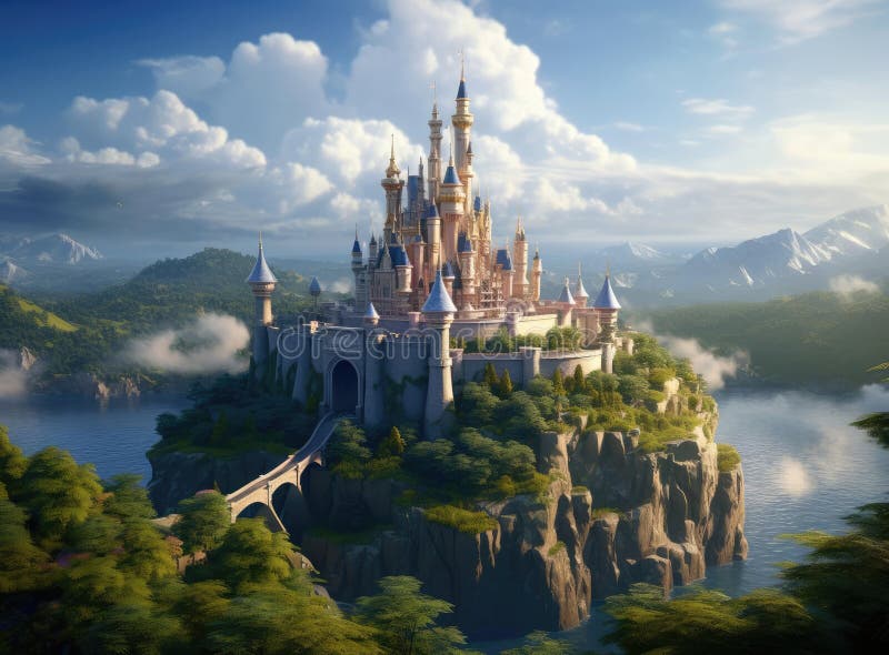 A Beautiful Fairytale Castle on the Edge of the Forest, Surrounded by ...