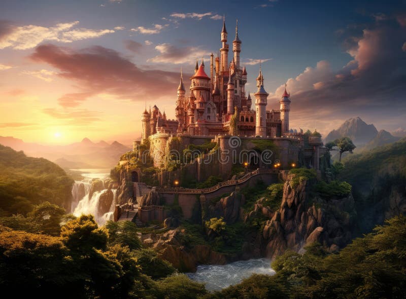 A Beautiful Fairytale Castle on the Edge of the Forest, Surrounded by ...