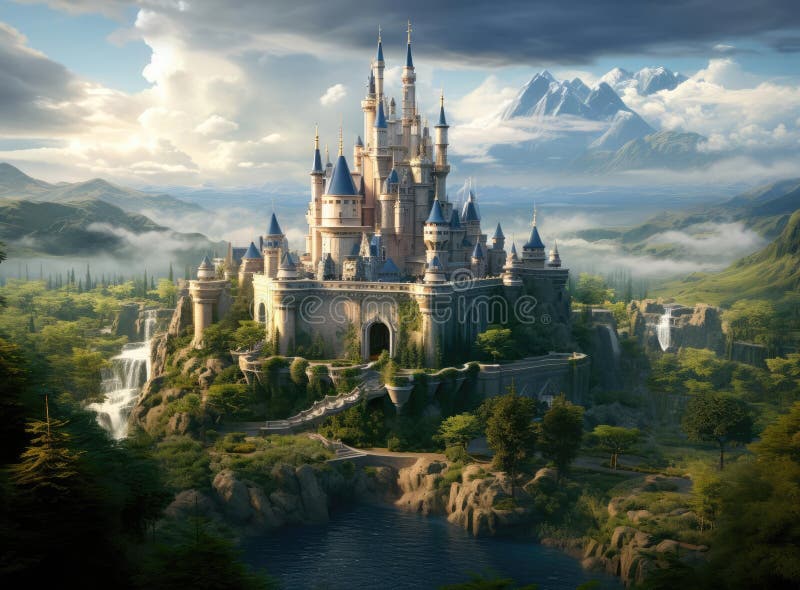 A Beautiful Fairytale Castle on the Edge of the Forest, Surrounded by ...