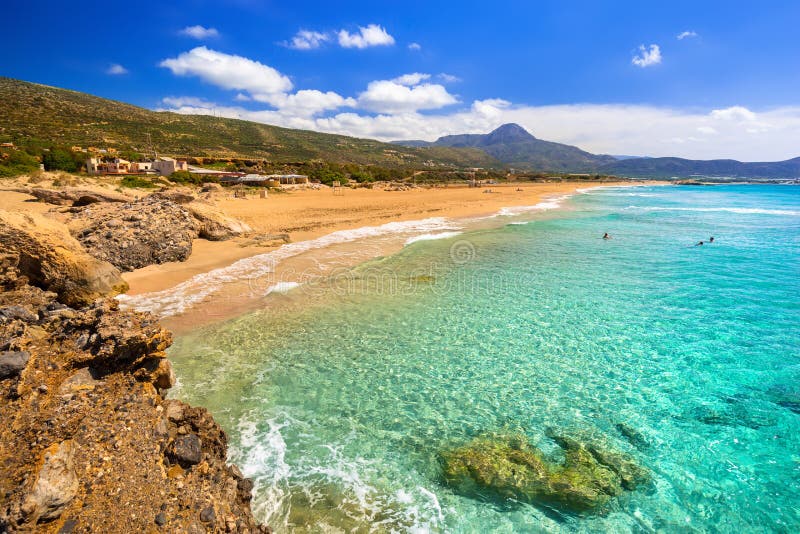 Beautiful Falassarna Beach on Crete Stock Photo - Image of european ...