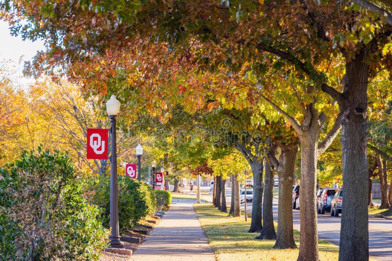 Beautiful Fall Color View of the Campus of Univeristy of Oklahoma ...