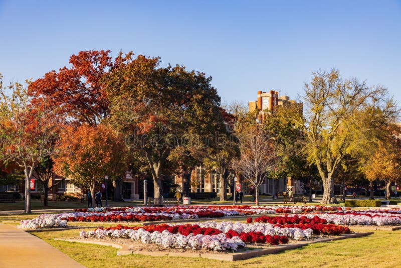Beautiful Fall Color View of the Campus of Univeristy of Oklahoma ...