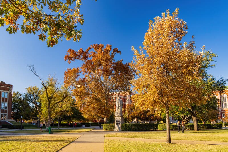Beautiful Fall Color View of the Campus of Univeristy of Oklahoma ...