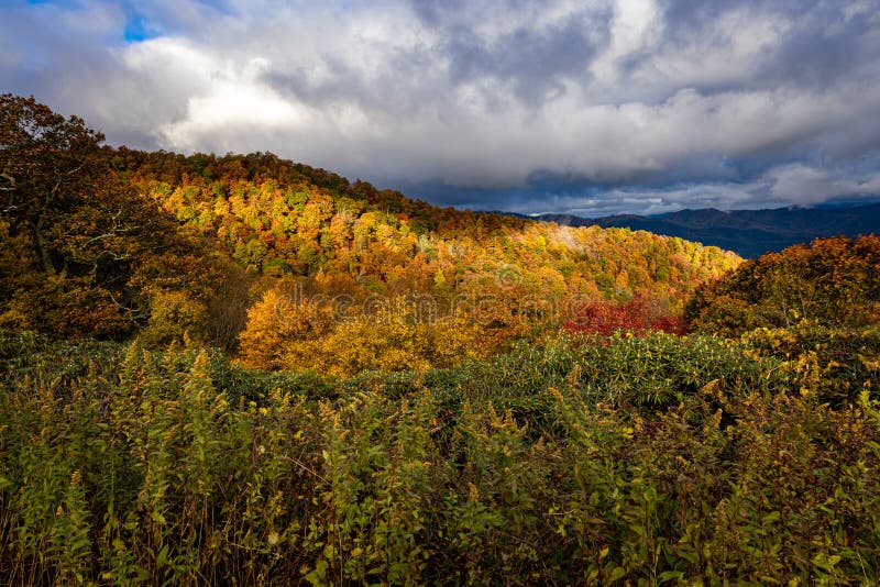 Beautiful Fall Colors Abound on the Blue Ridge Parkway in October Stock ...