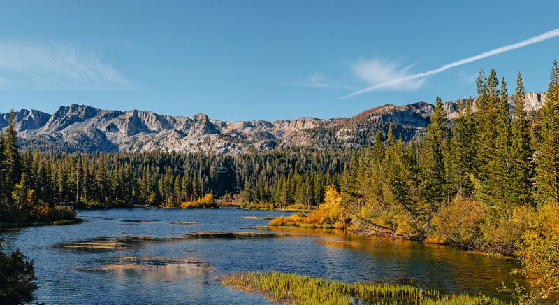 Beautiful Fall Day at Mammoth Lake Stock Photo - Image of america ...