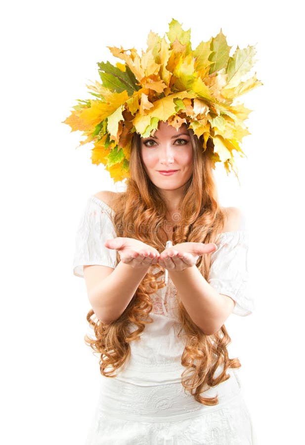 Beautiful fall girl stock photo. Image of color, crown - 21941042
