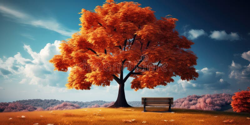 Beautiful Fall Landscape Showing Trees with Autumn Colors - AI ...