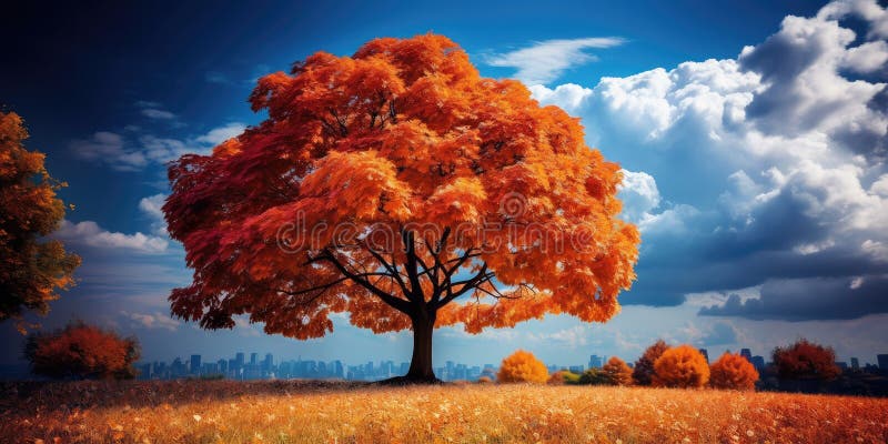 Beautiful Fall Landscape Showing Trees with Autumn Colors - AI ...