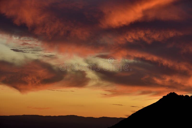 Beautiful Fall Sunsets of Warm Colors Stock Photo - Image of silhouette ...