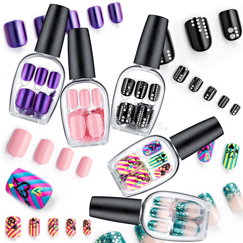 Beautiful False Nails, Nail Polish Sample, Frame for Text Stock Image ...