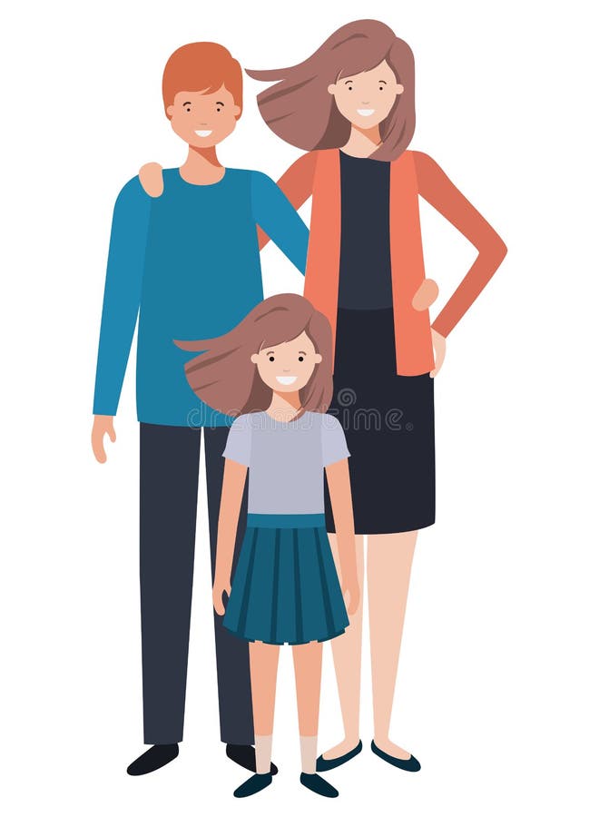 Beautiful Family Avatar Character Stock Vector - Illustration of family ...