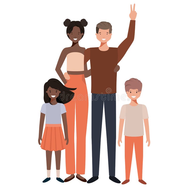 Beautiful Family Avatar Character Stock Vector - Illustration of ...