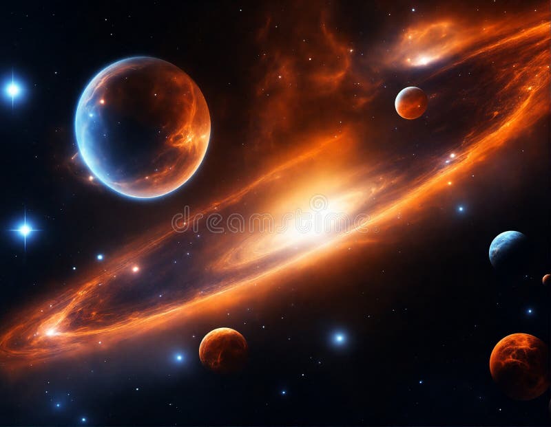 Beautiful Fantastic Space, Nebula, Stars and Planets in Deep Galaxy ...