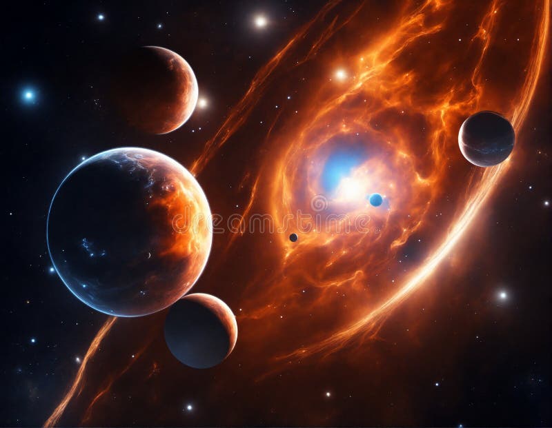 Beautiful Fantastic Space, Nebula, Stars and Planets in Deep Galaxy ...