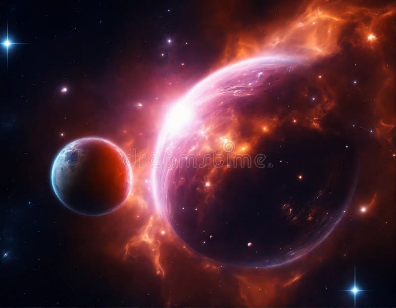 Beautiful Fantastic Space, Nebula, Stars and Planets in Deep Galaxy ...