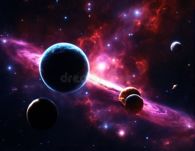 Beautiful Fantastic Space, Nebula, Stars and Planets in Deep Galaxy ...