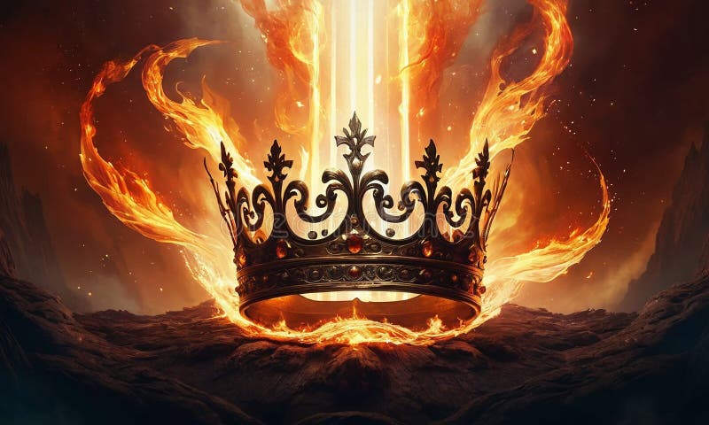 Beautiful Crown on a Background of Fire Stock Illustration ...