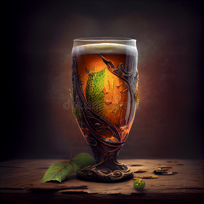 Beautiful Glass of Beer, Lifestyle Concept, Ai Illustration Stock ... Beautiful Glass of Beer, Lifestyle Concept, Ai Illustration Stock ...