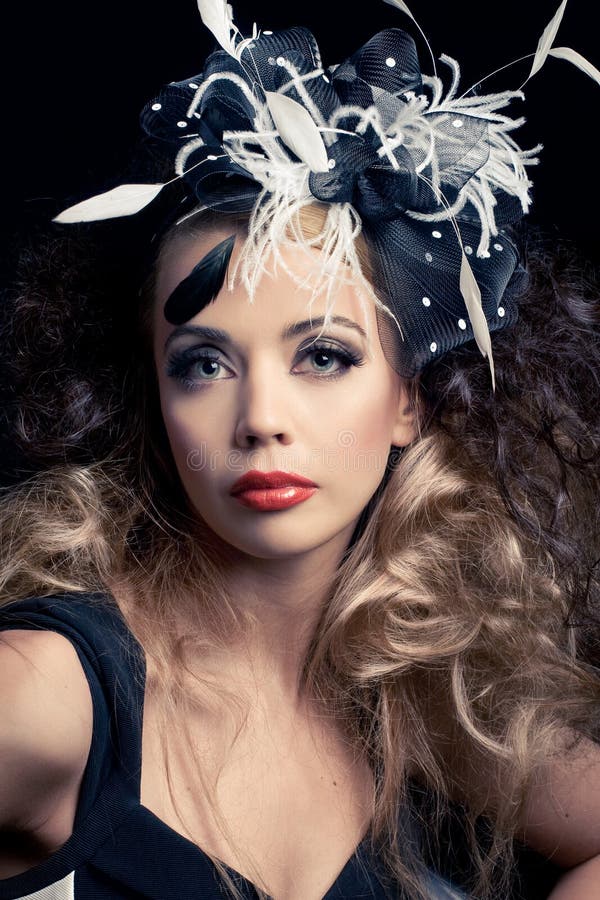 Beautiful Fashion Model, Classic Retro Style Look Stock Photo - Image ...