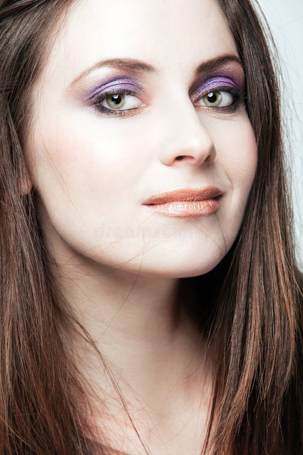 Beautiful Fashion Model with Full Make Up. Stock Image - Image of ...