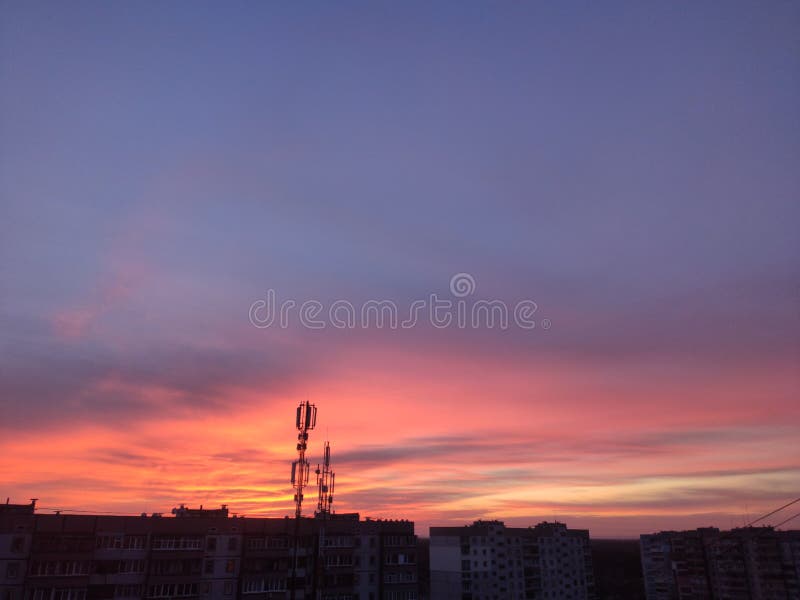 Beautiful Fat Sky at Sunset of the Day Stock Photo - Image of ...