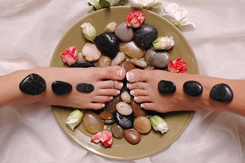 Beautiful feet stock image. Image of bowl, pamper, plate - 1371521