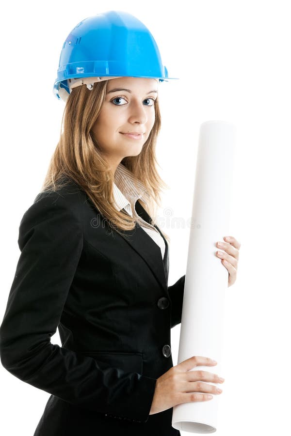 Beautiful female architect stock image. Image of girl - 11483973