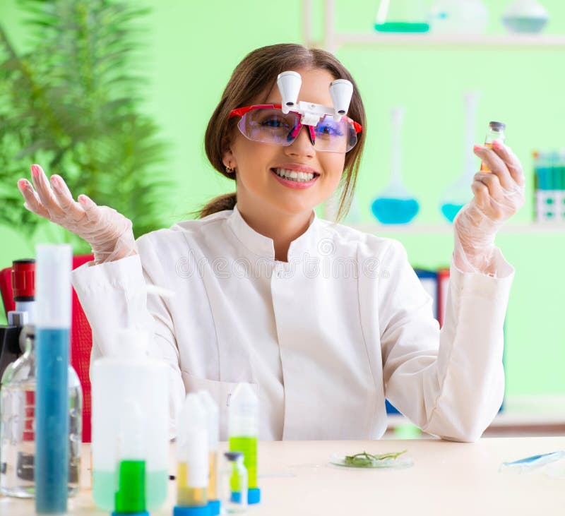 Beautiful Female Biotechnology Scientist Chemist Working in Lab Stock ...