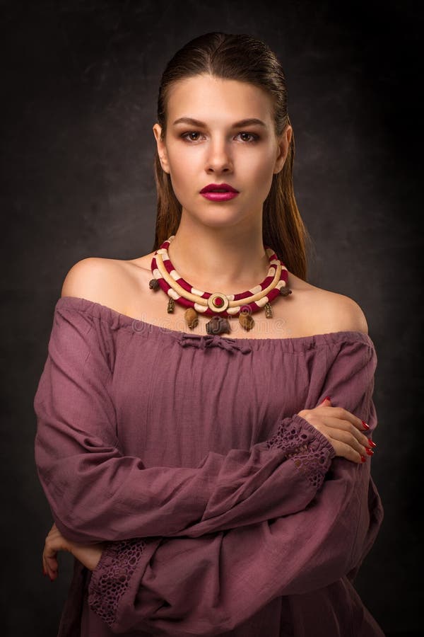 Beautiful Female Brunette Model in Handmade Accessories Fashion Jewelry ... Beautiful Female Brunette Model in Handmade Accessories Fashion Jewelry ...