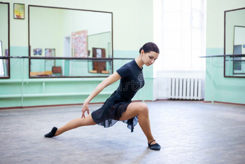 Dancing Practice of a Young Beautiful Girl Dancer Stock Photo - Image ...