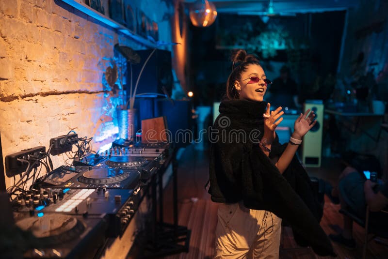 Beautiful Female Dancing in a Small Club Stock Image - Image of adult ...