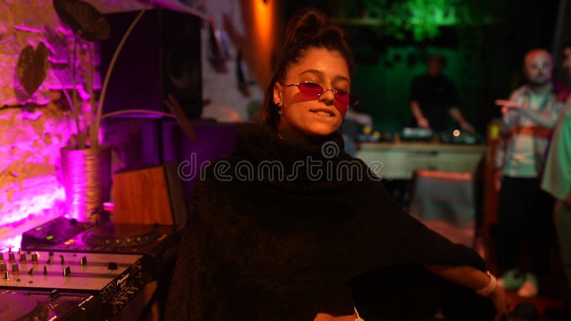 Beautiful Female Dancing To Techno in a Small Club Stock Footage ...