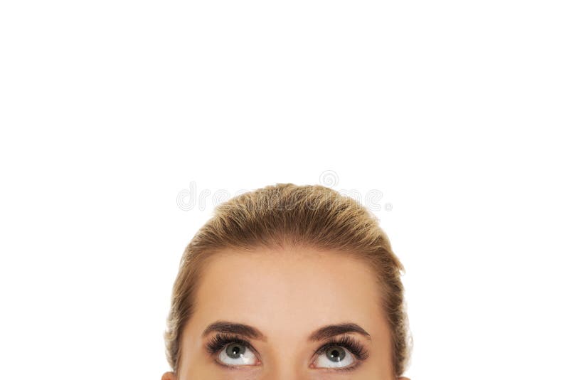 Beautiful Female Eyes Looking Up Stock Photo - Image of humannatural ...