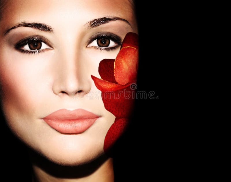 Beautiful female face stock photo. Image of head, adult - 18615516