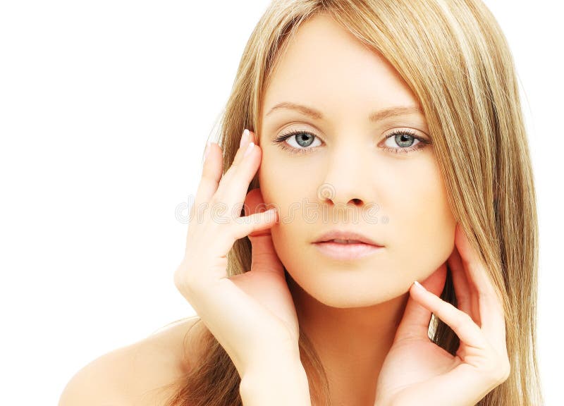 Beautiful female face stock photo. Image of closeup, clean - 23728898