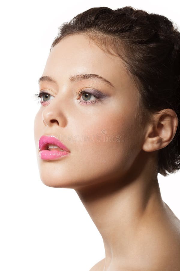Beautiful female face stock photo. Image of haircut, coloring - 28195752