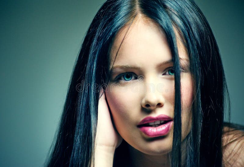 Beautiful Female Face with Makeup Stock Image - Image of pretty, female ...