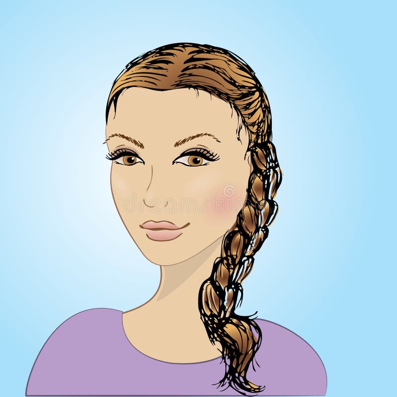 Beautiful Female Face Stock Vector Illustration Of Brush 58838161