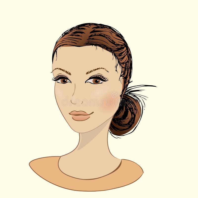 Beautiful female face stock vector. Illustration of simple - 58838203